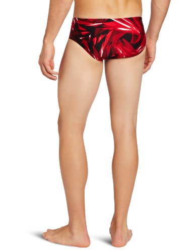 Speedo Men's Xtra Life Lycra Vortex Splice Brief Swimsuit, Red, 30