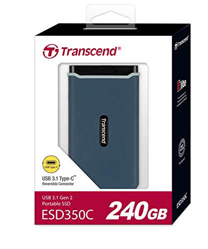 Transcend USB 3.1 Gen 2 USB Type-C ESD350C Portable SSD Solid State Drive TS240GESD350C