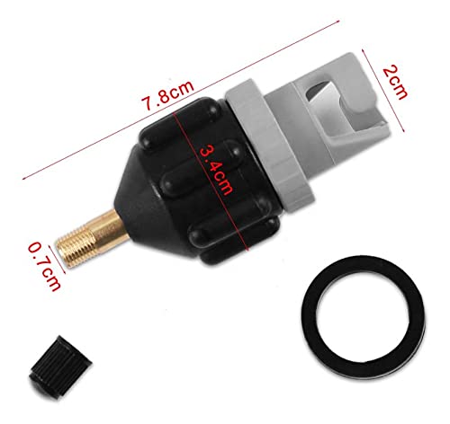 WHITEBARK Outdoors Inflatable Boat SUP Pump Adaptor with Standard Conventional Air Valve Attachment for Fast Inflation. SUP, Inflatable Raft, Inflatable Kayak
