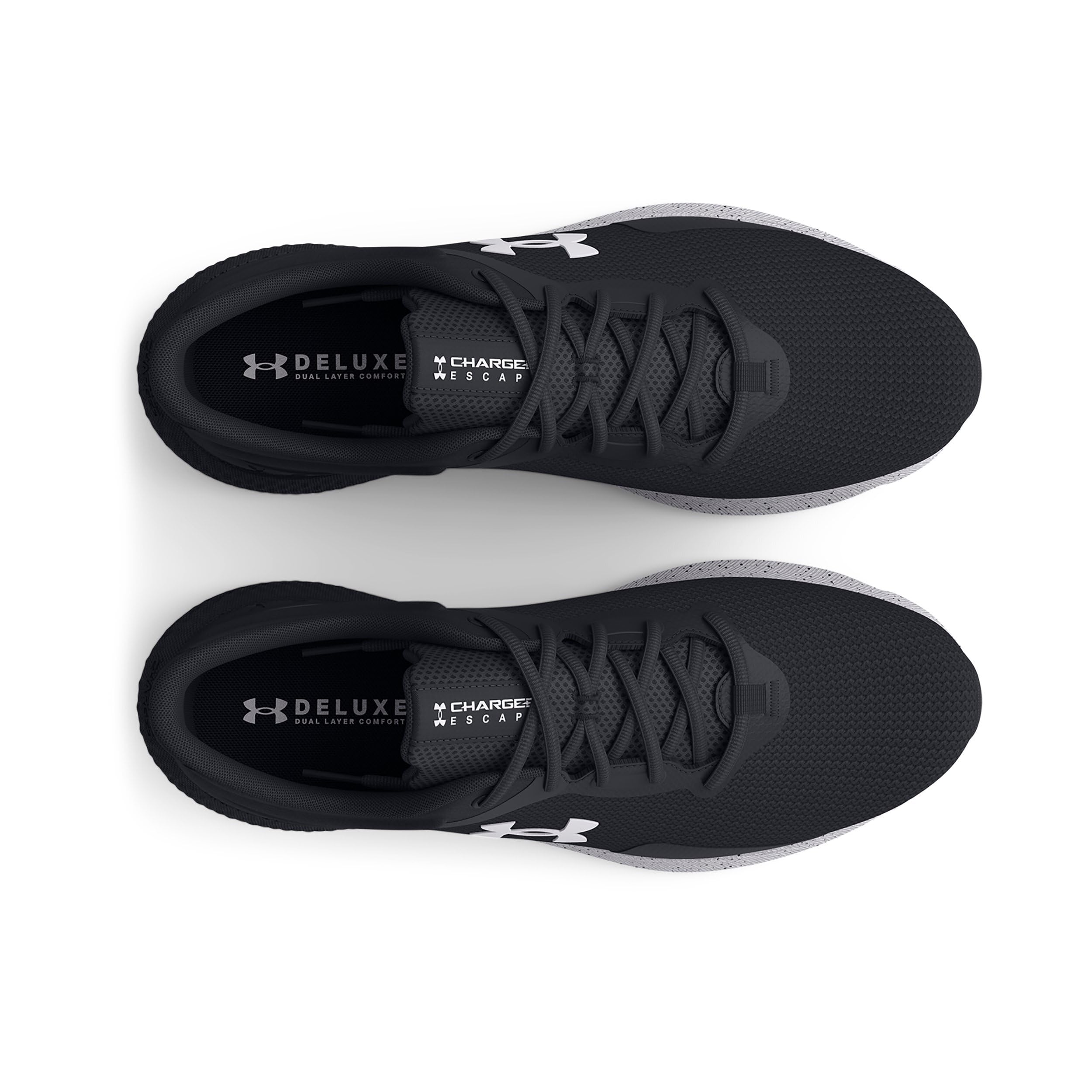 Under Armour Women's Charged Escape 4 Running Shoe, (002) Black/Black/White, 8