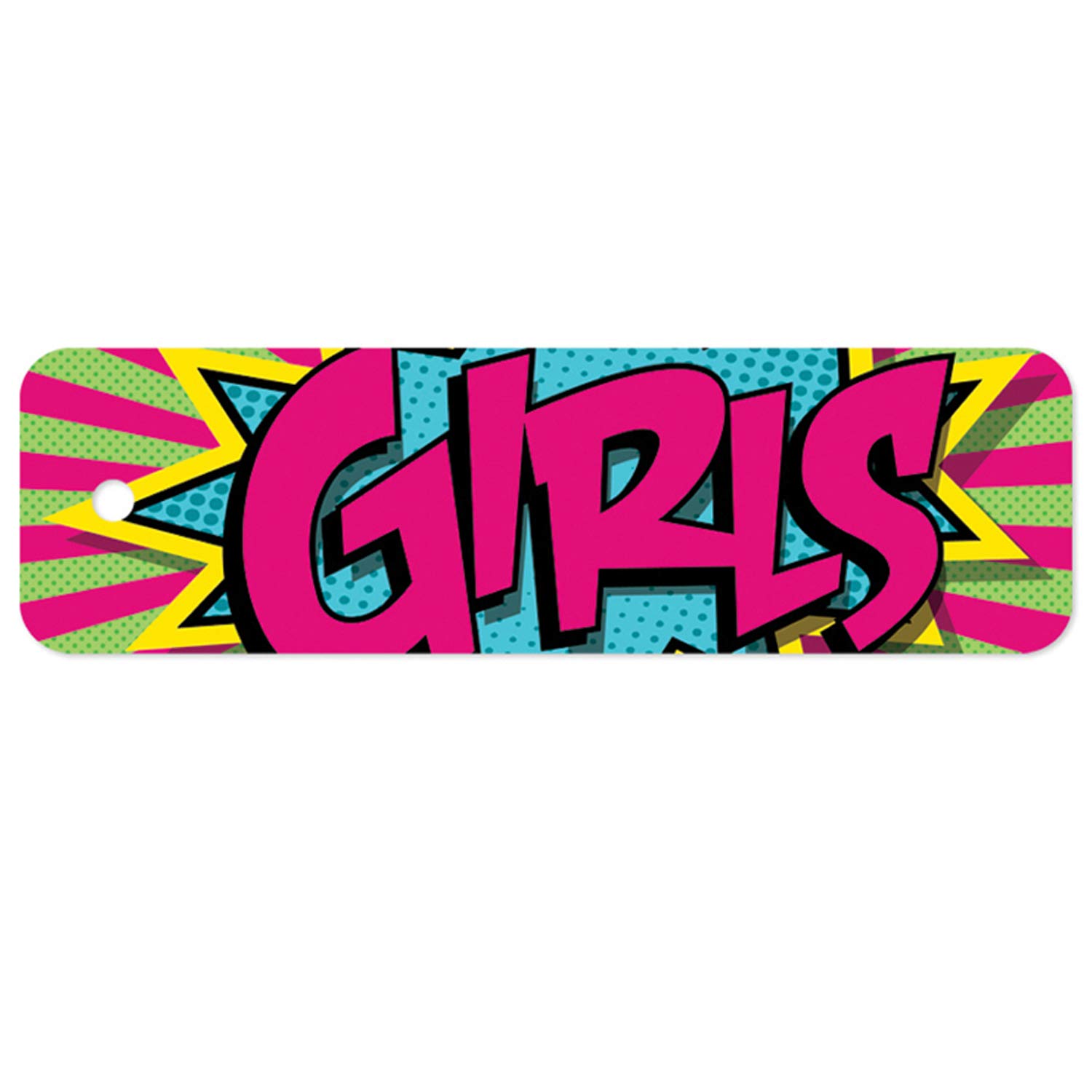 Top Notch Teacher Products TOP10119 Action Girls Hall Pass, Plastic, 2.25" x 7.75"