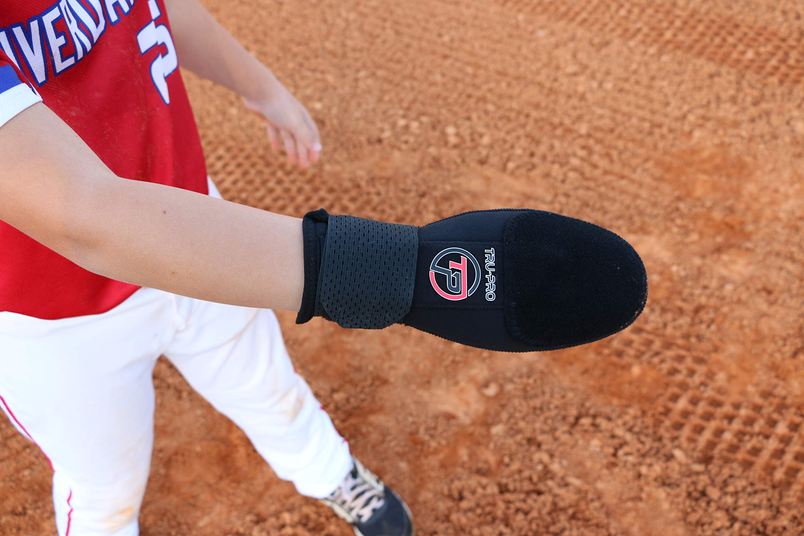 Tru Pro Sliding Mitt - Custom Design for Right and Left Hand - for Baseball and Softball - Sliding Mitt - Protection for Hand (Adult, Black)