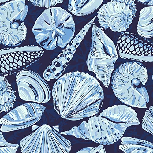 Vera Bradley Women's Beach Cosmetic Makeup Organizer Bag, Morning Shells Blue, One Size