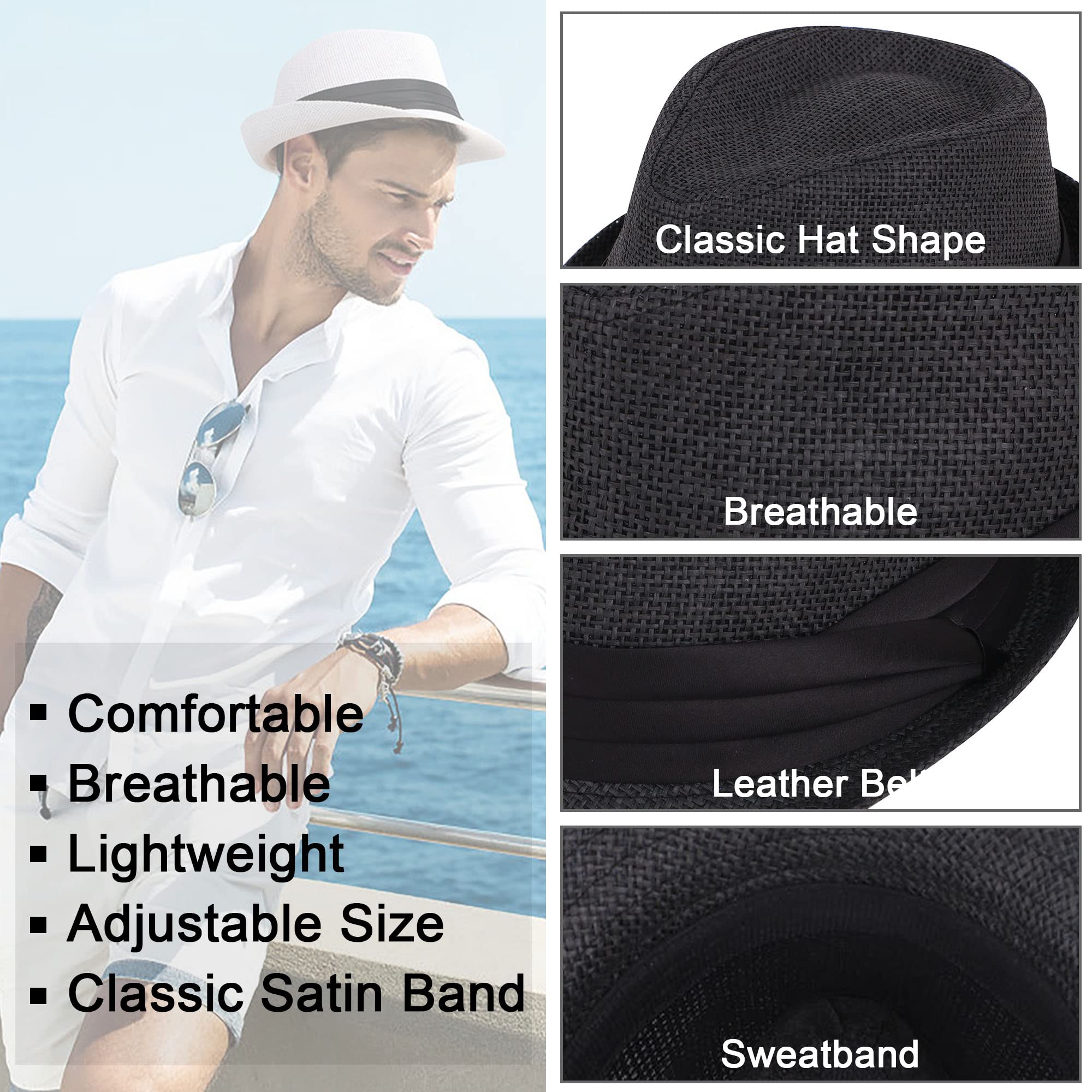 Simplicity Woven Mens Large Fedora Hat Womens Short Brim Fedora Hat Trilby Short Brim Straw Fedora Hat Purple L/XL