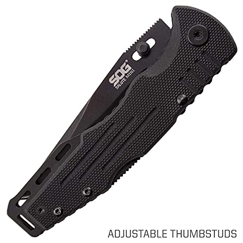 SOG Folding Knife Pocket Knife β Salute Mini Tactical Knife, Hunting Knife, Flipper Knife with 3.1 Inch Clip Point, EDC Knife Pocket Clip (FF1101-CP)