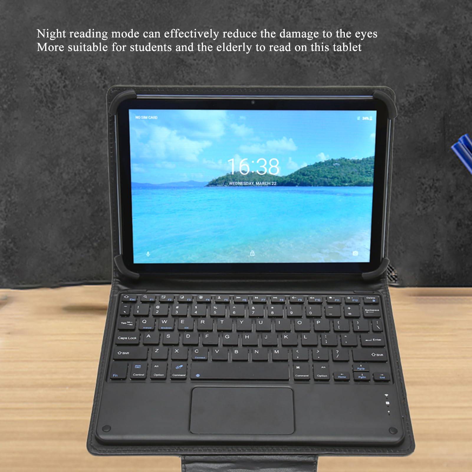 Tablet 2 in 1, 10.1 inch Android 10 Tablet with Keyboard, MT6755 8 Core 8GB RAM 256GB ROM, 2.4GHz and 5G WiFi Tablet PC, 7000mAh High Capacity Battery (US Plug)