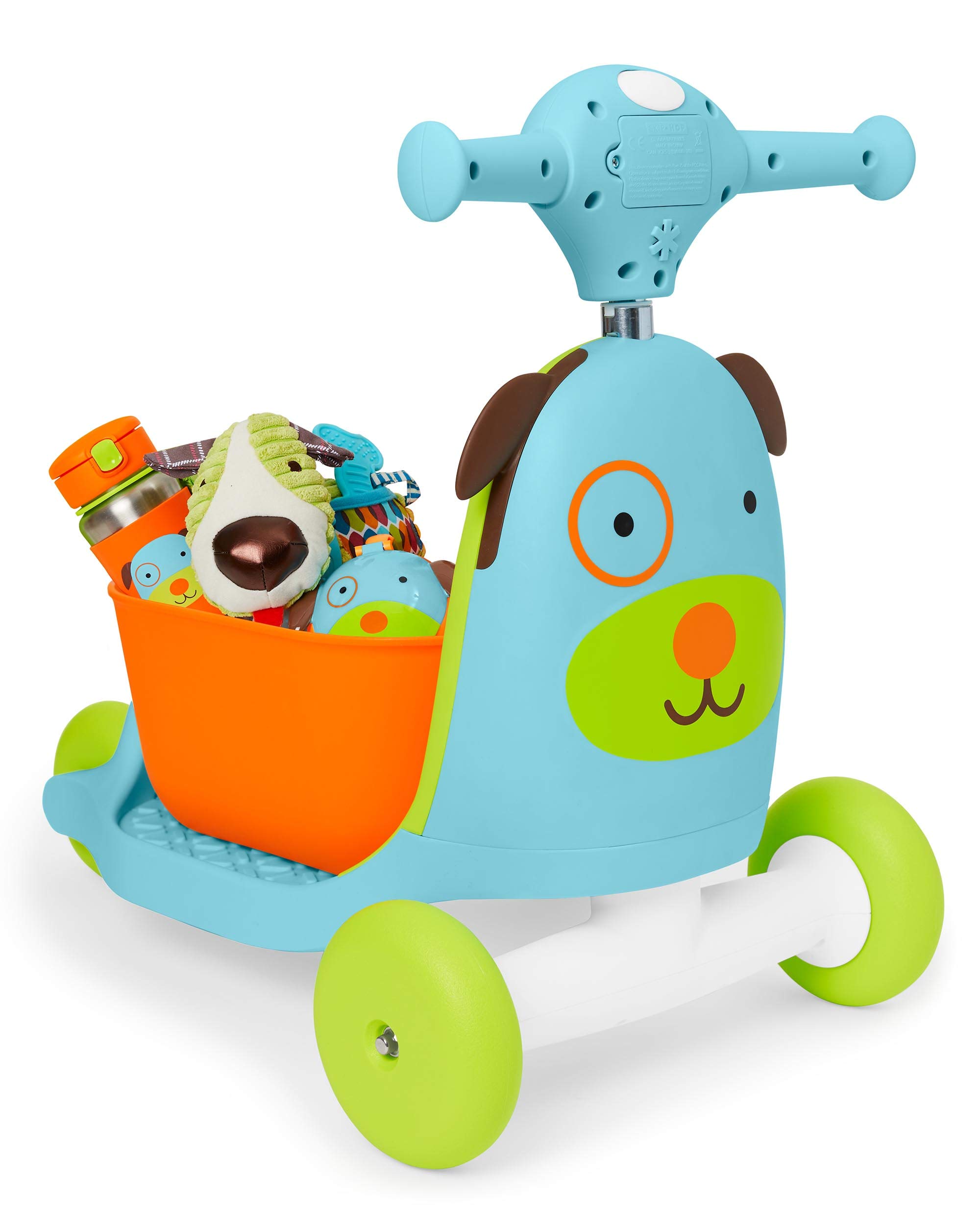 Skip Hop 3-in-1 Baby Activity Push Walker to Toddler Scooter, Zoo Dog
