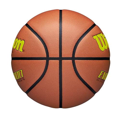 WILSON Evolution Game Basketball, Yellow, Intermediate Size - 28.5"