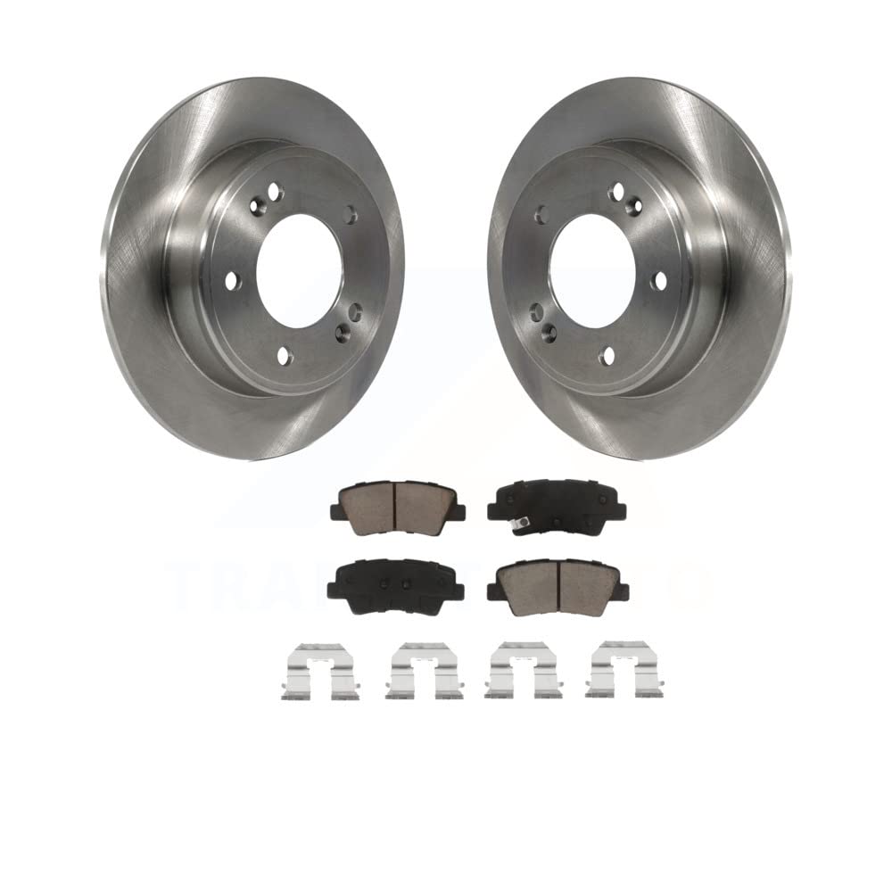 Transit Auto - Rear Disc Brake Rotors And Ceramic Pads Kit For Hyundai Elantra Kia Soul Forte Veloster GT Forte5 Coupe Koup K8C-101779