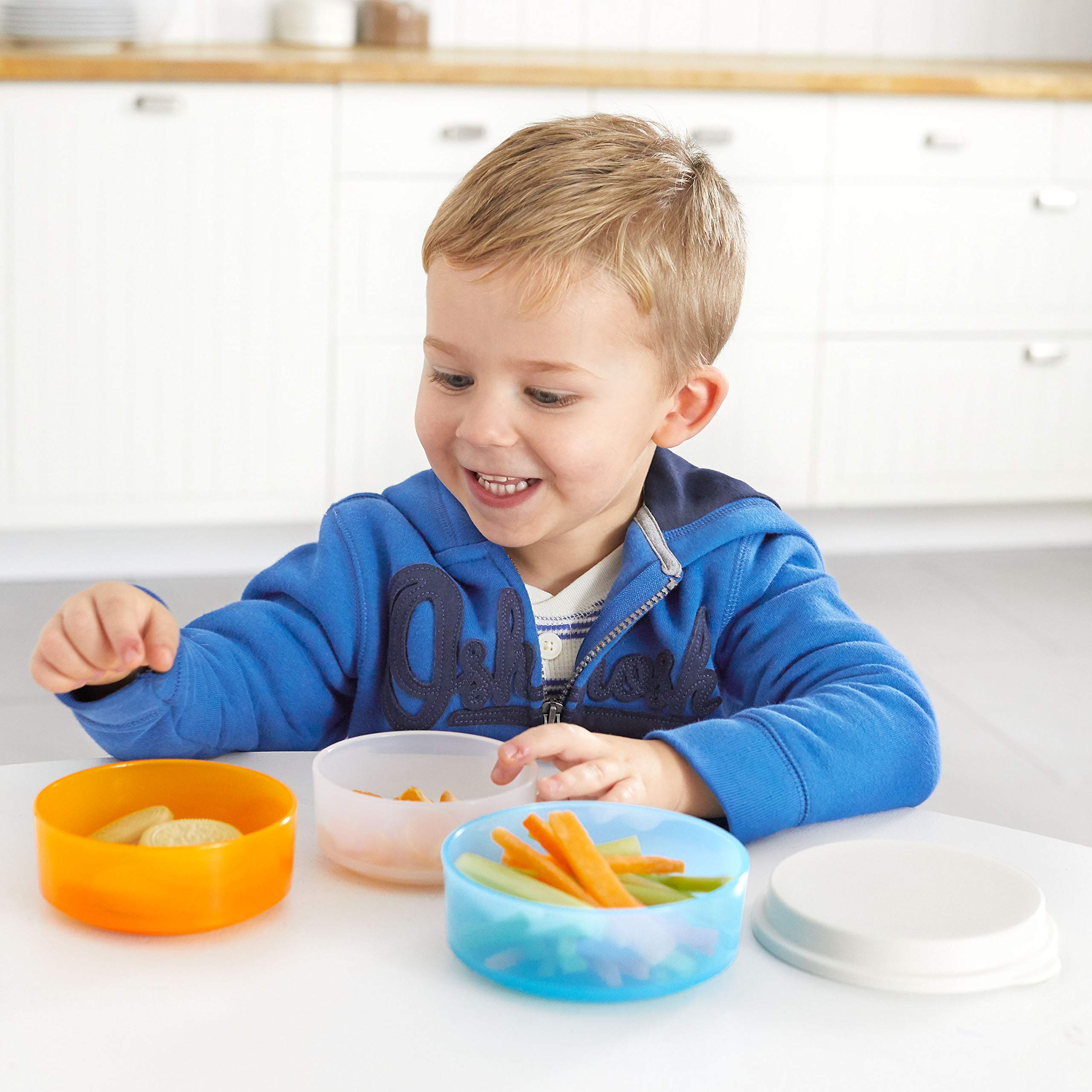 Skip Hop Non-Slip Baby Bowls, Zoo Smart Serve, 3 Pack Bowls & 1 Lid, Dog