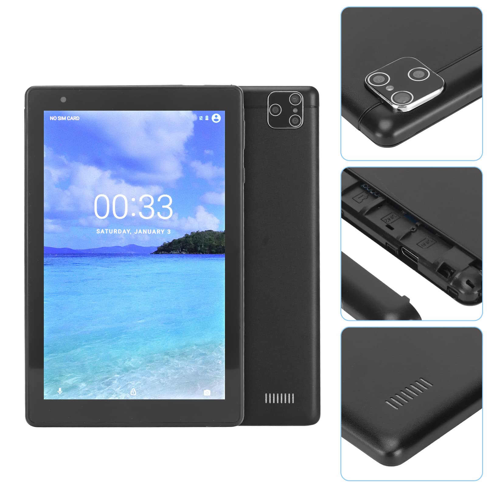 Tablet Android, 8.1 inch Tablet Pad, MTK6592 CPU Processor, 4GB RAM 64GB ROM, 2.4 5Ghz WiFi Tablets,Dual SIM Dual Standby,Dual Camera Tablet Computer,5000mAh Rechargeable Battery