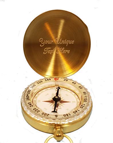 Stanley London Personalized Pocket Compass Engraved Joshua 1:9 (Be Strong and Courageous) - Great for Baptism, Confirmation, First Communion, Graduation (Compass & Box, Personalized)