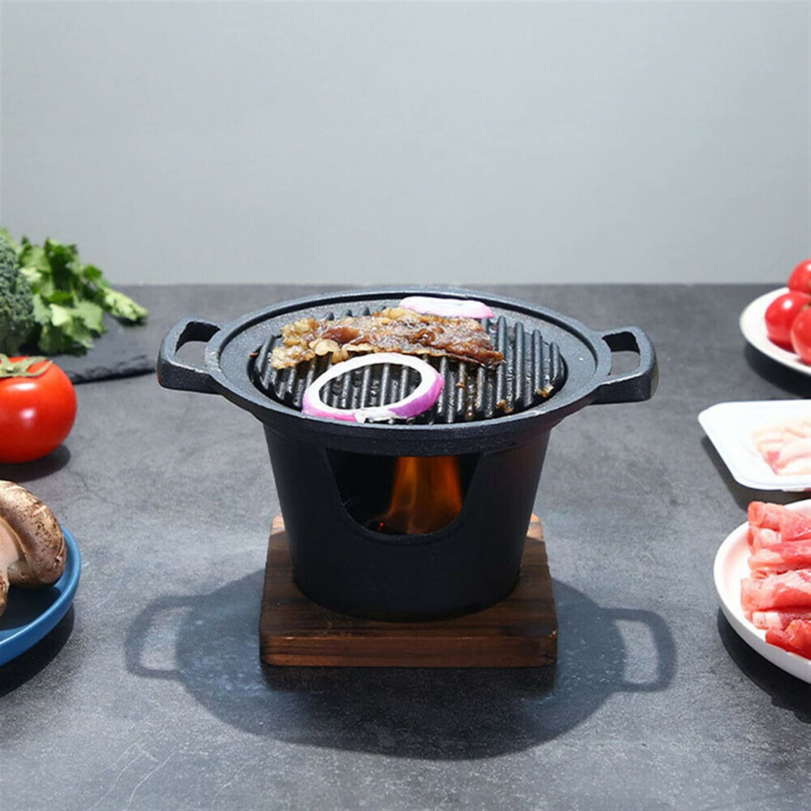 TBMAKE Grills Mini Portable BBQ Grill Charcoal Grill Barbecue Accessories Barbecue Grill Outdoor BBQ Plate Roasting Meat Tools