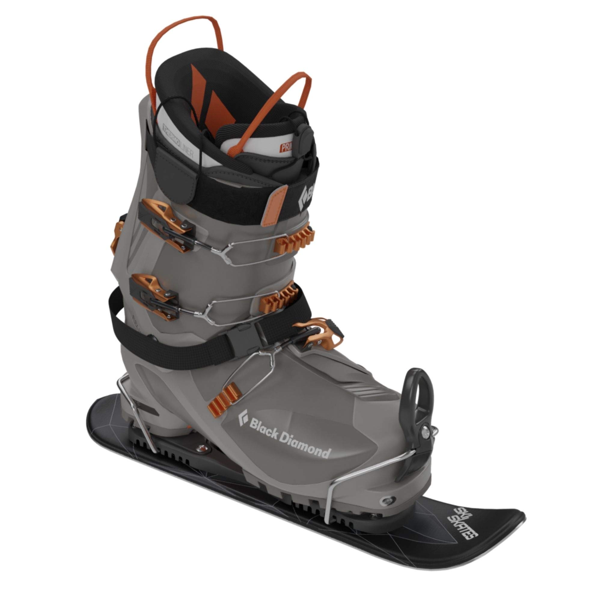 Skiskates - Short Mini Ski Skates for Snow | Skating Skis Snowblades Skiboards | Ice Skates for Snow | Shortest Skis Ever (Black | for Ski Boots)