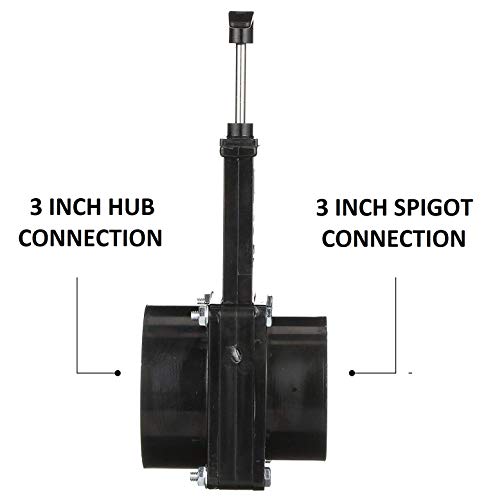 Valterra 3" RV Waste Dump Gate Valve 3-Inch Hub x 3-Inch Spigot Connection