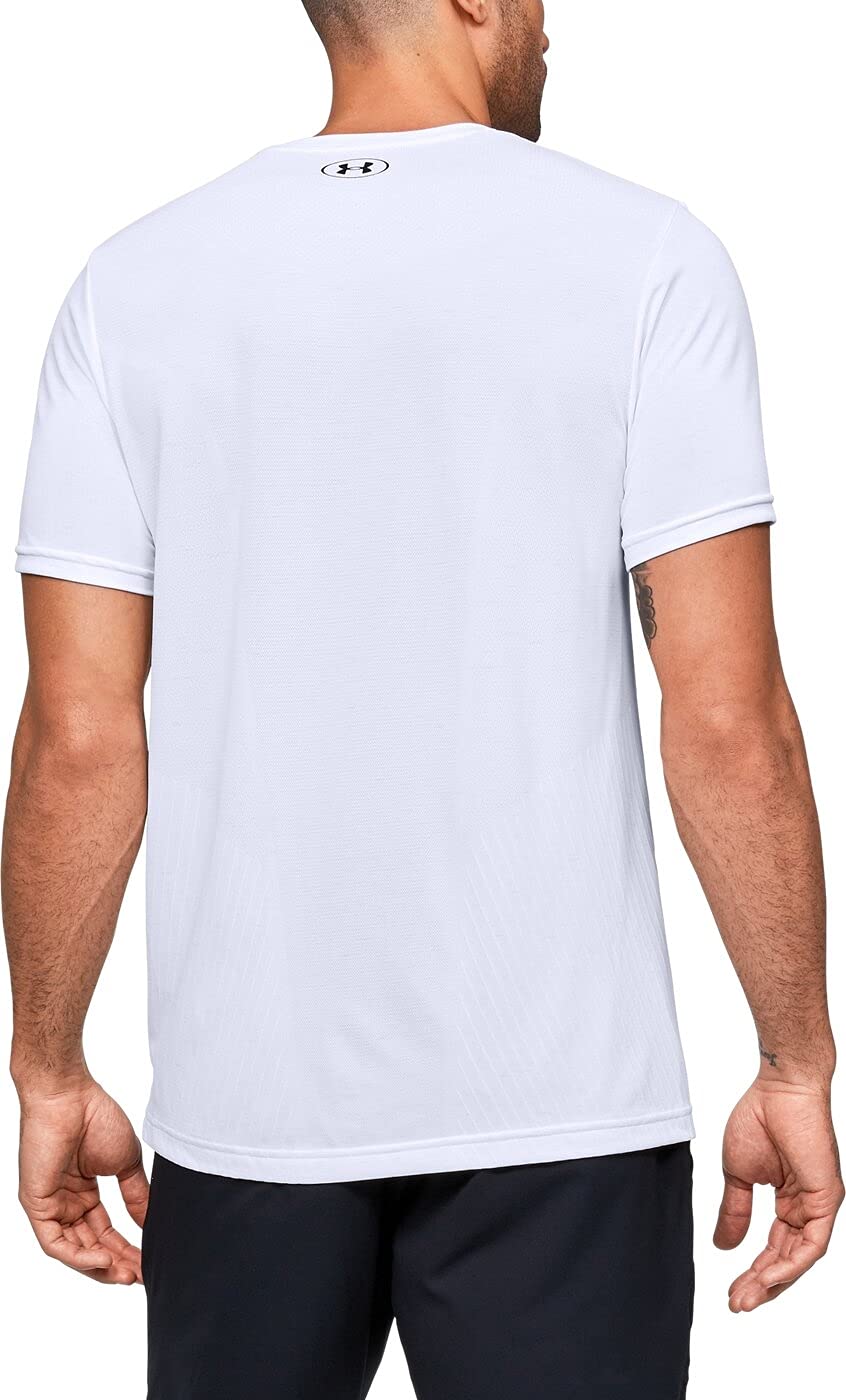 Under Armour Seamless Short Sleeve Workork Shirt, White (100)/Black, Medium