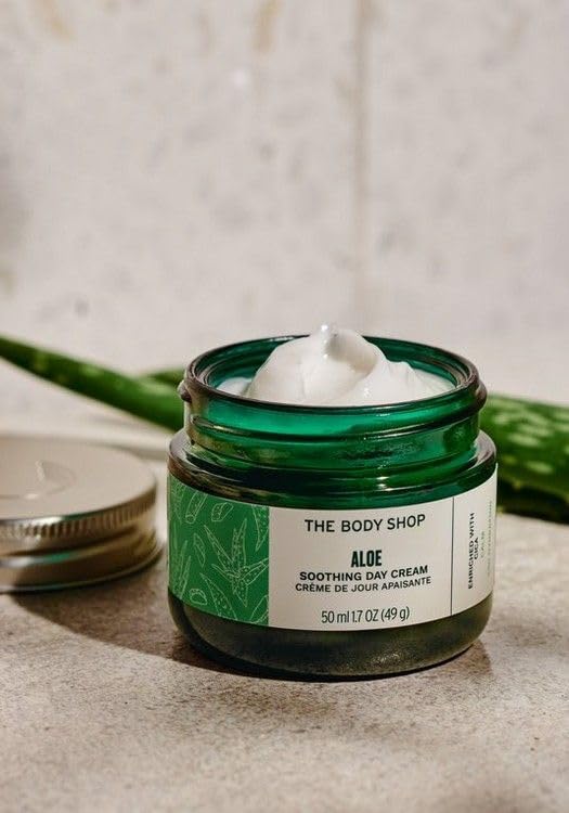 The Body Shop Aloe Soothing Day Cream – Moisturizes Sensitive Skin – Vegan – 1.7 oz