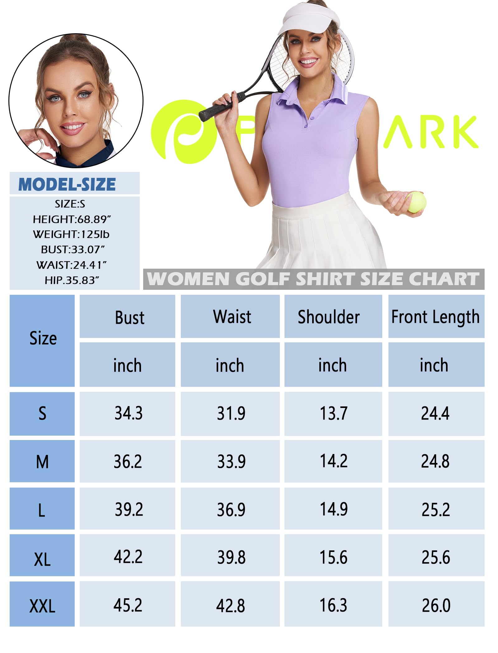 Womens Golf Tennis Polo Shirt Sleeveless Quick Dry UPF 50+ Athletic Gym Tank Top Navy Blue L