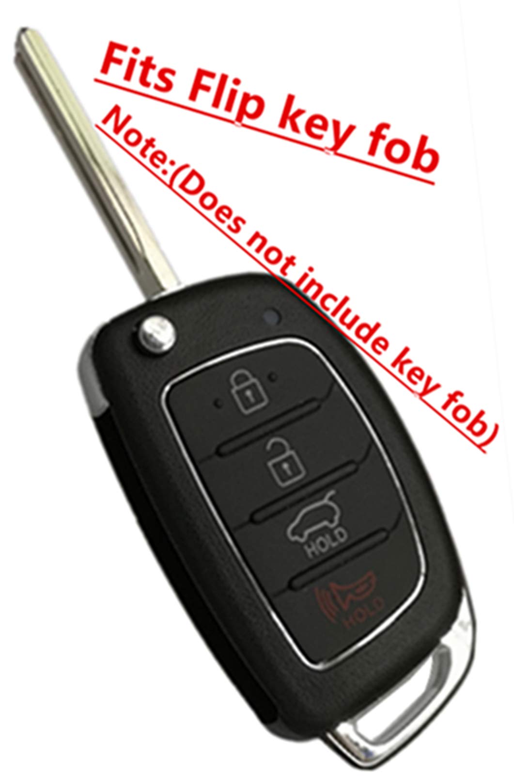 RUNZUIE 4 Buttons Silicone Flip Folding Remote Key Fob Cover Protector Shell Compatible with Hyundai Santa Fe Purple (Not Fit The Smart Key Fob)