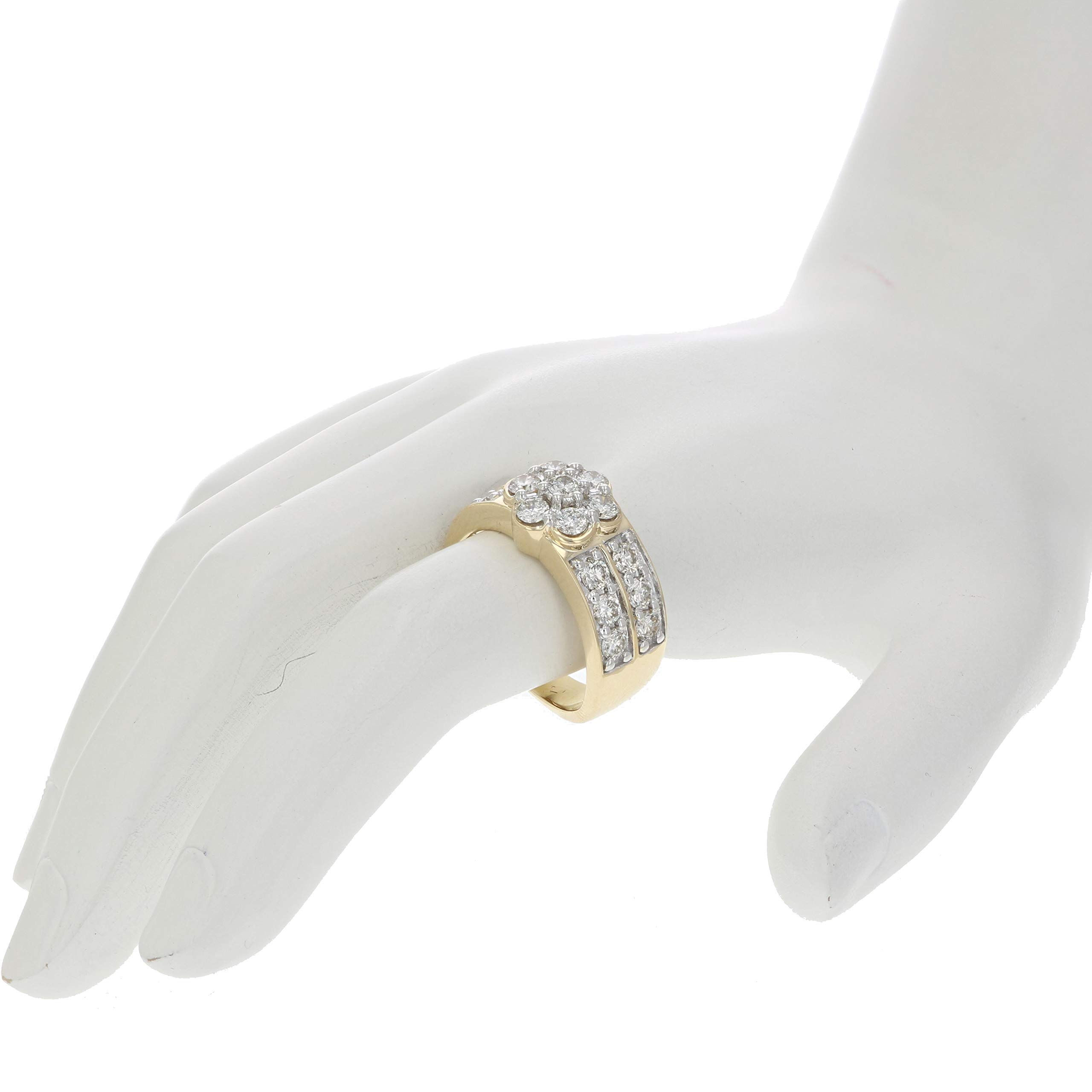 Vir Jewels 1.50 cttw Diamond Engagement Ring Cluster Design 14K Yellow Gold Bridal Wedding Size 7