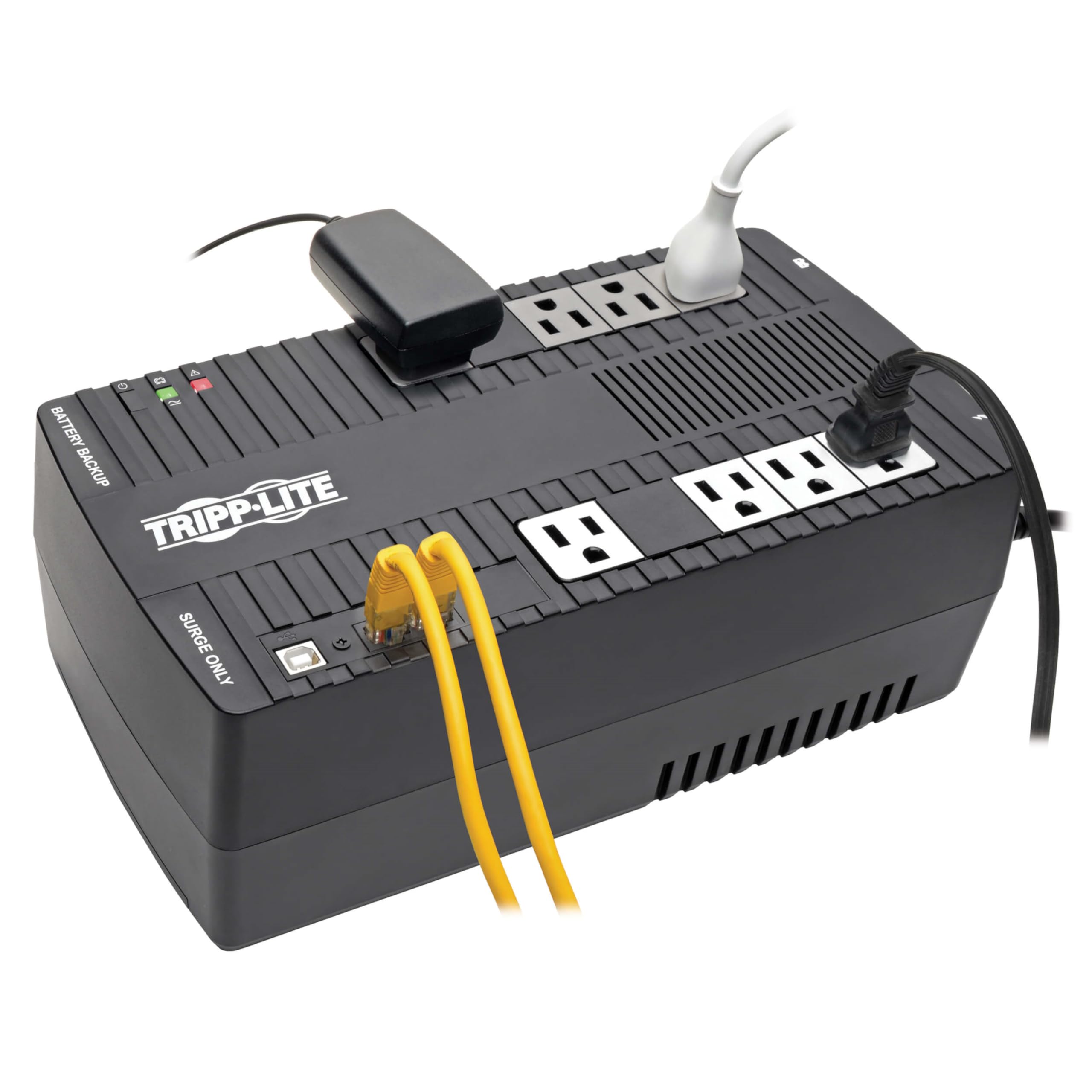 Tripp Lite 700VA UPS Battery Backup Surge Protector, AVR Automatic Voltage Regulation, 8-Outlet Uninterruptible Power Supply, Dataline Protection, 3-Year Warranty & $100,000 Insurance (AVR700U)