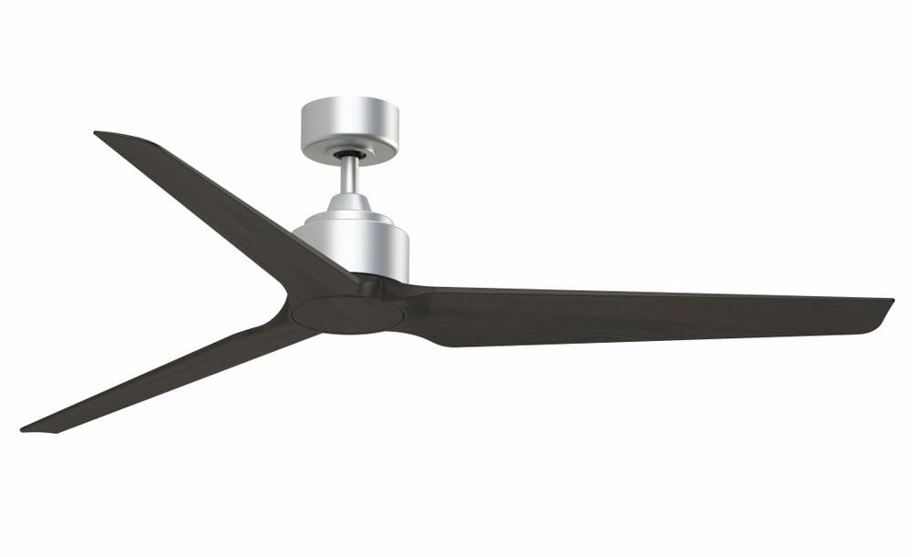 TriAire Custom - 3 Blade Ceiling Fan-15.92 Inches Tall and 64 Inches Wide-Silver Finish-Dark Walnut Blade Color