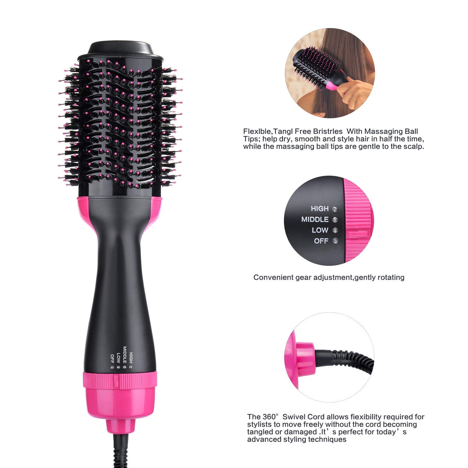 Travel Case for Hair Dryer Brush Portable Lightweight Hard Carrying Case Storage Bag (Not Include Hot Air Brush)