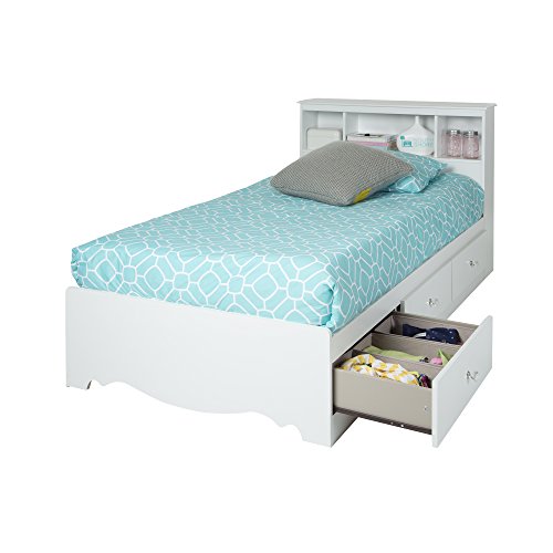 South Shore Crystal Bookcase Headboard, Twin, Pure White