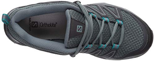 Salomon Pathfinder Hiking Shoes for Women, Stormy Weather/Phantom/Tropical Green, 9