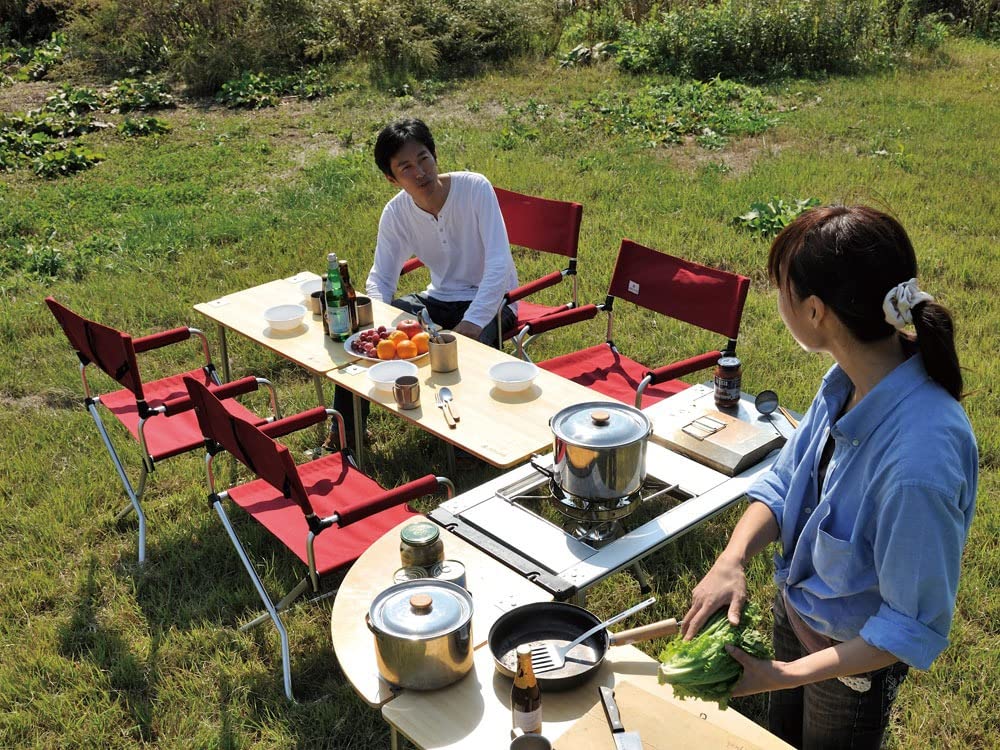 Snow Peak IGT Bamboo L Corner, CK-117TR, Designed in Japan, Laminated Bamboo, for Snow Peak Iron Grill Table System, Lifetime Product Guarantee