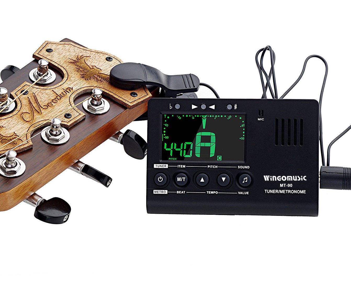 WINGO Digital Metronome, Tuner and Tone Generator - 3 in1 Device(Black)-for Chromatic, Guitar, Bass, Ukulele, Violin-Battery Included