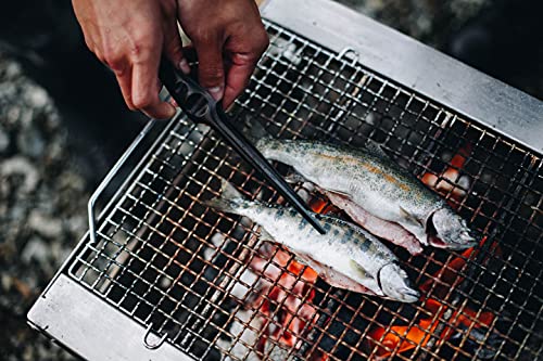 Snow Peak Pitts CS-370 Stainless Steel Tongs, For BBQs, Tapered Design, Corrosion Resistant, Outdoor Camping