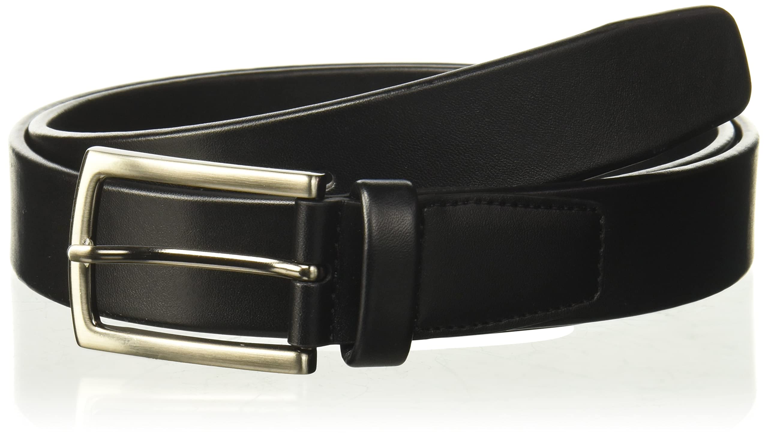 Perry Ellis Men's Tubular Leather Dress Belt (Sizes 30-44 Inches), 001 Black, 36