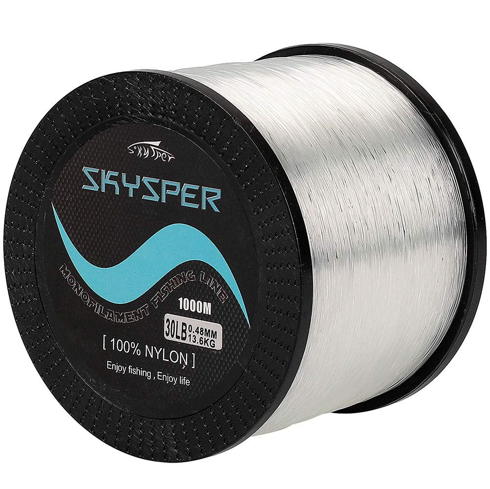 SKYSPER Monofilament Fishing Line, Highly Abrasion Resistant Nylon String Fluorocarbon Strong Fishing Wire 1000m/1094 Yard Zero Stretch Ultra-Thin Diameter Superline