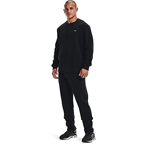 Under Armour Mens Rival Fleece Crew T-Shirt , Black (001)/Onyx White , 4X-Large Tall