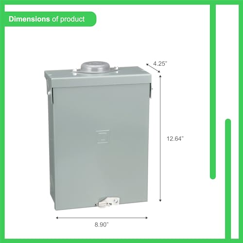 Square D - QO612L100RBCP QO 100 Amp 6-Space 12-Circuit Outdoor Main Lugs Load Center with Cover