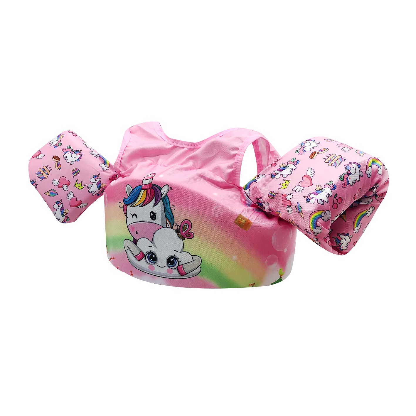 Silfrae Swimming Vest Flotation Jacket Swim Jacket Learn to Swim Device 30-50 lbs (Pink-Horse2.0)