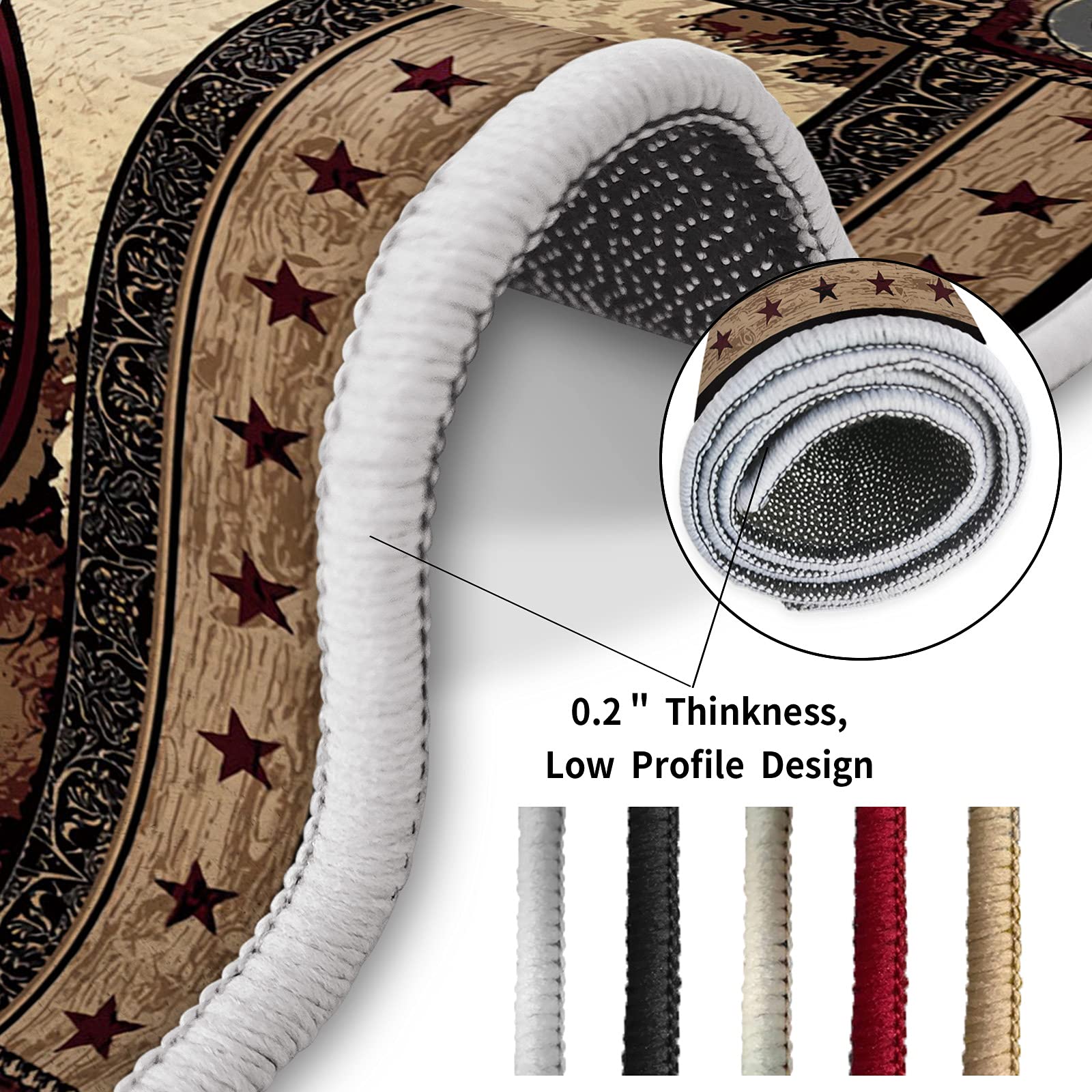 Western Kitchen Runner Rug Sets 2 Piece, Rustic Texas Star Absorbent Bathroom Rugs, Farmhouse Floor Mats Retro Brown Beige Non-Slip Door Mat for Bedroom/Hallway/Laundry, 15.7"Wx23.6"L+15.7"Wx47.2"L