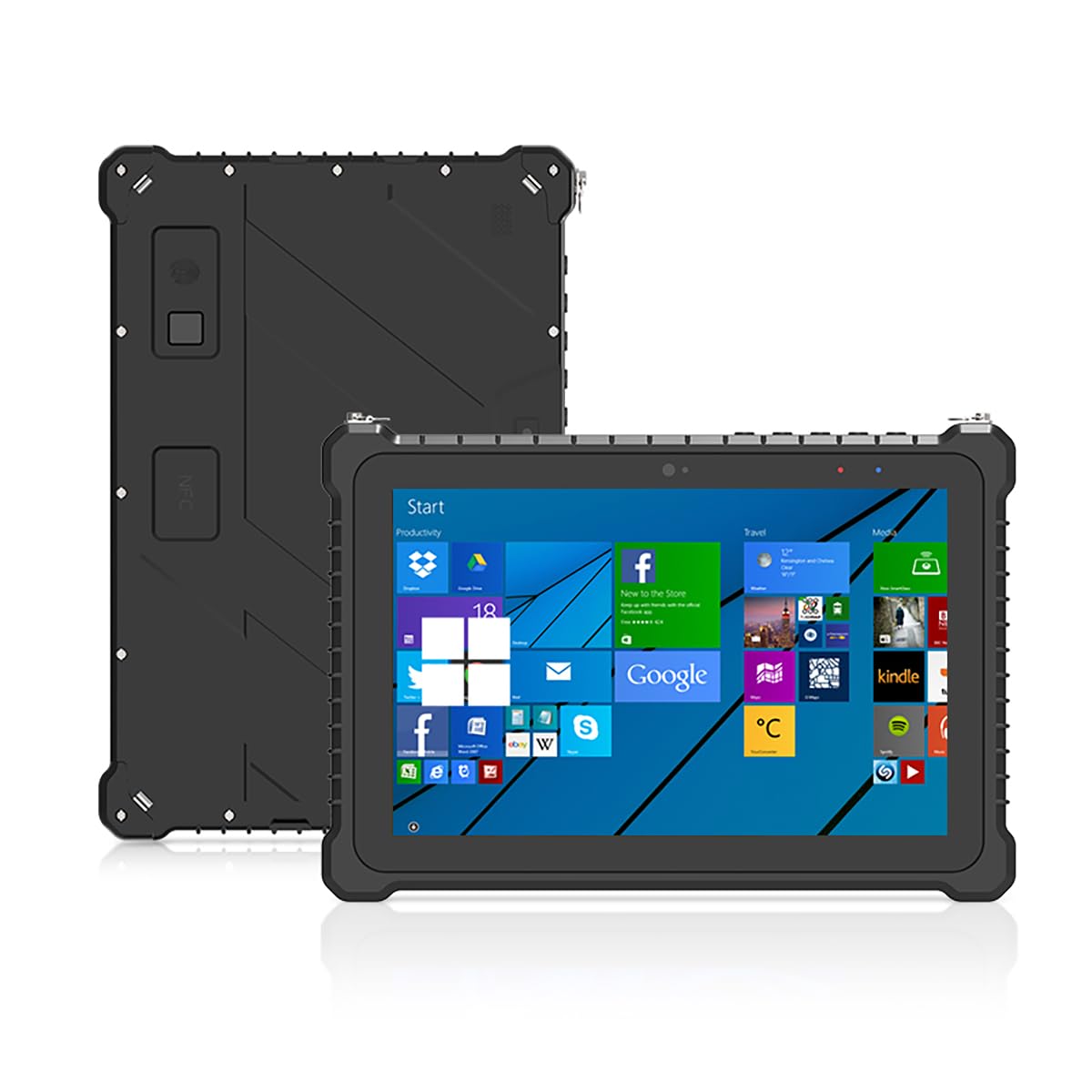 SunKol 10.1" IP67 Rugged Tablet (N5100 8GB+256GB) Windows 11 Pro Waterproof Industrial Tablet PC, Fingerprint, 12000mAh Battery, 500nit, GPS, WiFi, 4G, BT4.2, for Outdoor Field Work
