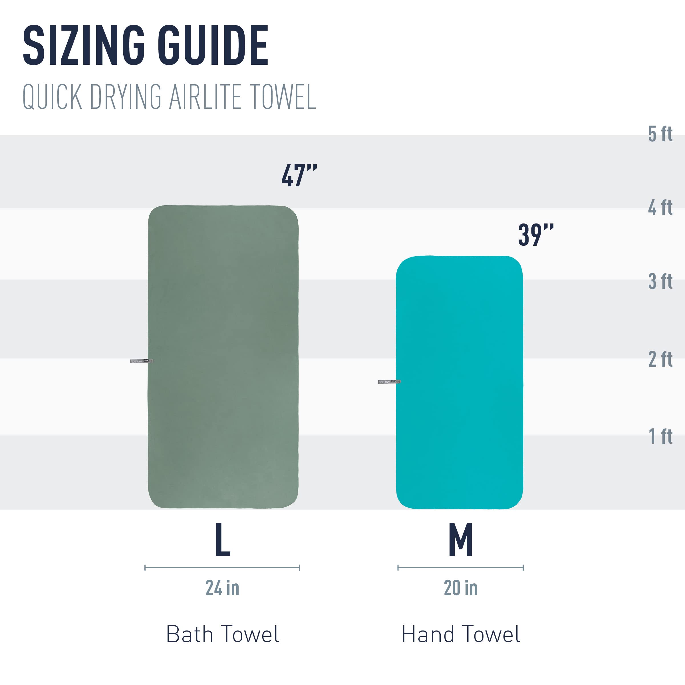 Sea to Summit AirLite Towel, Ultralight Camping and Travel Towel, X-Large/Beach Towel, Pacific Blue