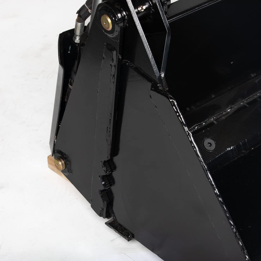Titan Attachments 41" 4-in-1 Combo Mini Skid Steer Bucket with Teeth, 8 CU FT Capacity, Quick Tach Mounting, Grapple, Bulldoze, Back-Fill, Spread, Load, Dig, and Fine Grade