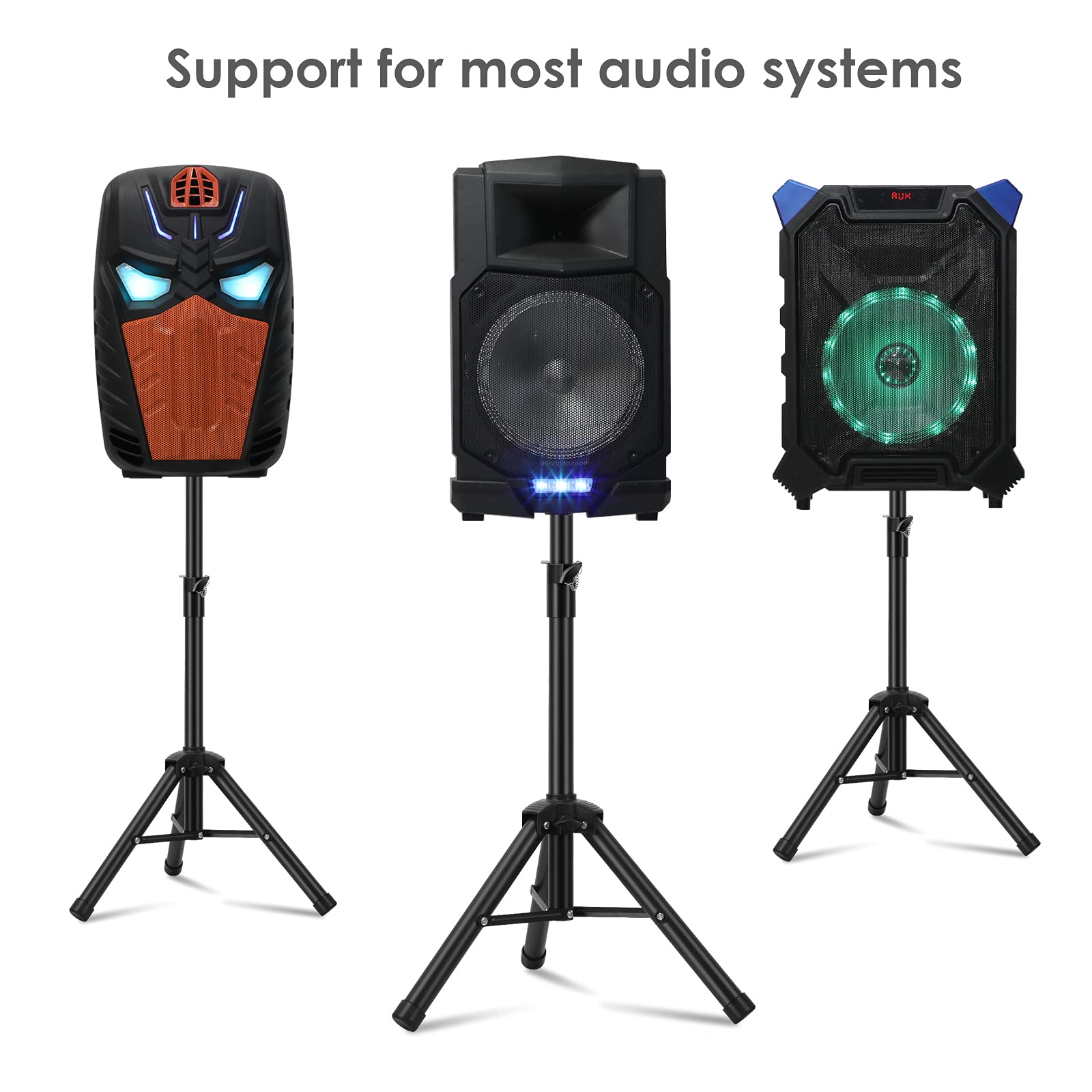 ZEROSUN Speaker Stands Adjustable Extend 30" to 44" PA DJ Short Tripod Stand Mini Speaker Stand Compatible Insert Safety Pin and Knob Tension