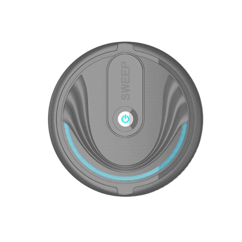 Smart Vacuum Robot Cleaner,Fineser USB Rechargeable Smart Sweeping Robot Mini Home Cleaning Machine Vacuum Dust Cleaner for Pet Hair, Dirt, Dust, Carpets, Hardwood Floor Floors (Black)