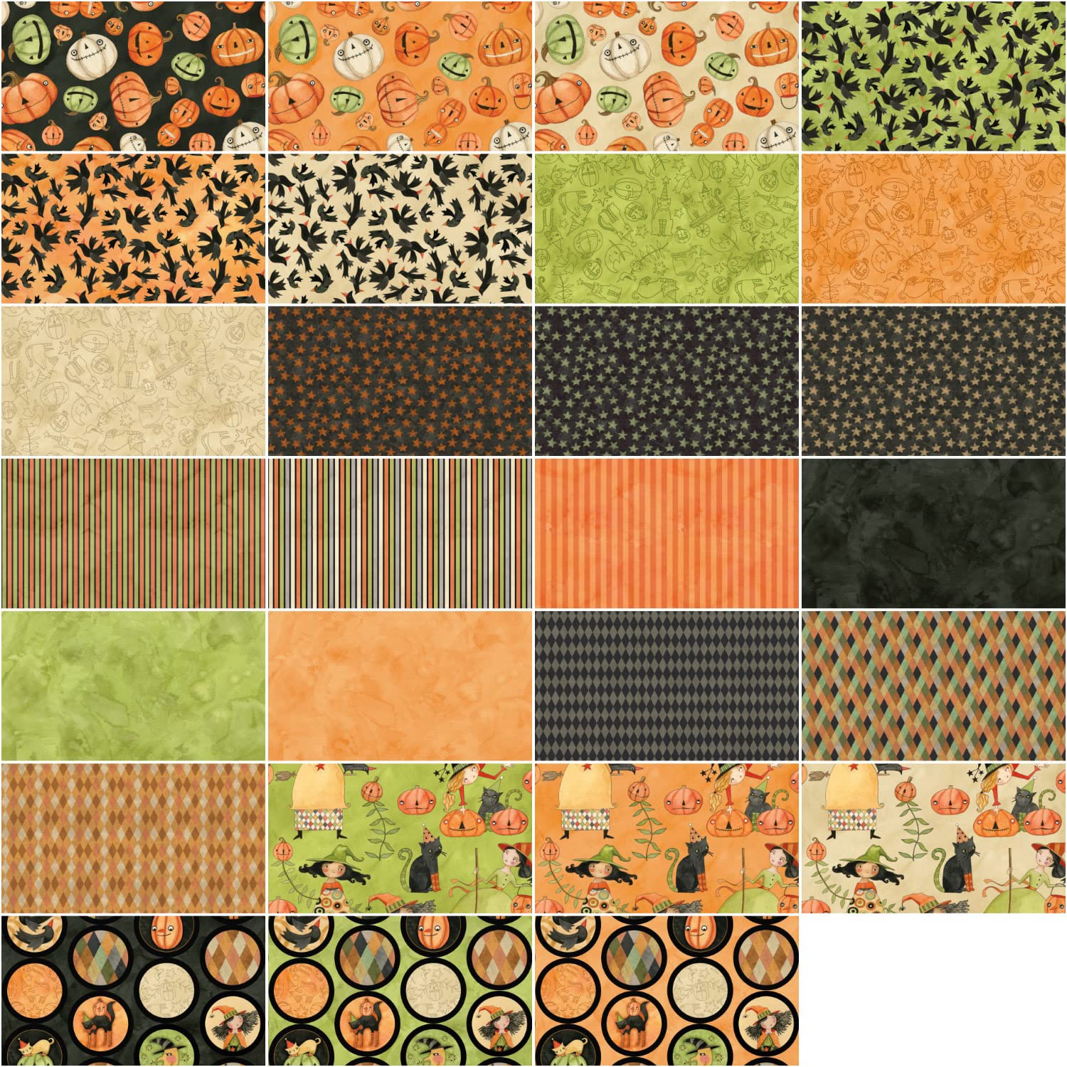 Teresa Kogut Halloween Whimsy 10" Stacker 42 10" Squares Layer Cake Riley Blake Designs 10-11820-42