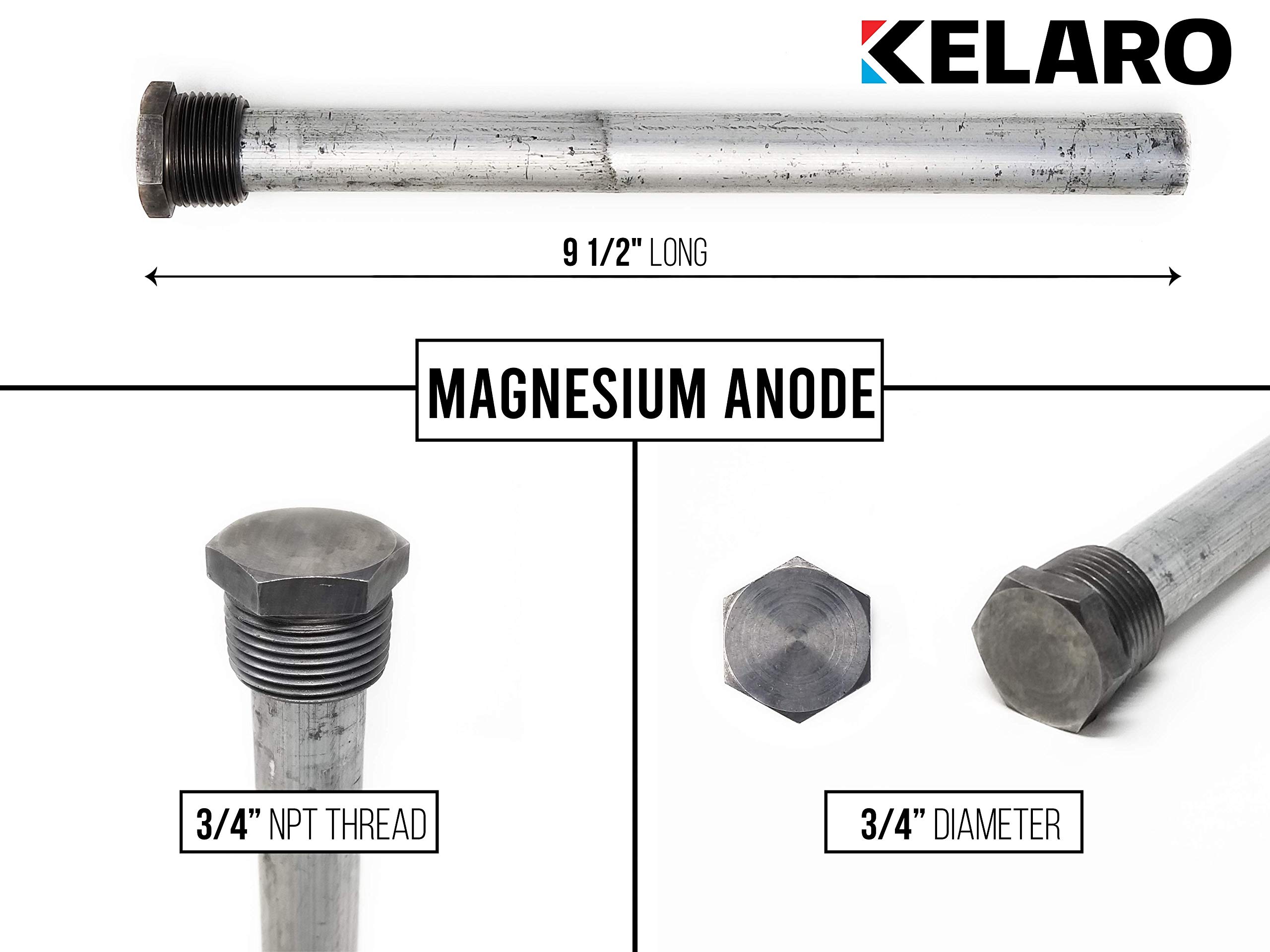 RV Water Heater Magnesium Anode Rod (2-Pack) by Kelaro - Fits Suburban and Mor-Flo Camper Water Heaters