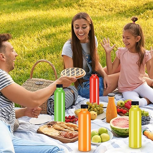 Thyle 200 Pieces Juice Bottles for Juicing Plastic Juice Bottles with Caps Bulk Clear Bottle with Caps Empty Reusable PET Bottles for Drinking Milkshake Smoothies Beverages Fridge (Black,16 oz)