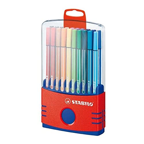 STABILO Premium Felt Tip Pen Pen 68 - ColorParade - Assorted Colors - Hanging Version, 1 Count (Pack of 1), 20pcs