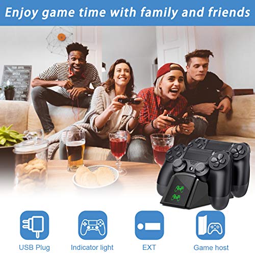 Tohilkel PS4 Controller Charger Station for Sony Playstation 4/ 4Pro/ 4Slim Dual Fast Charging Dock