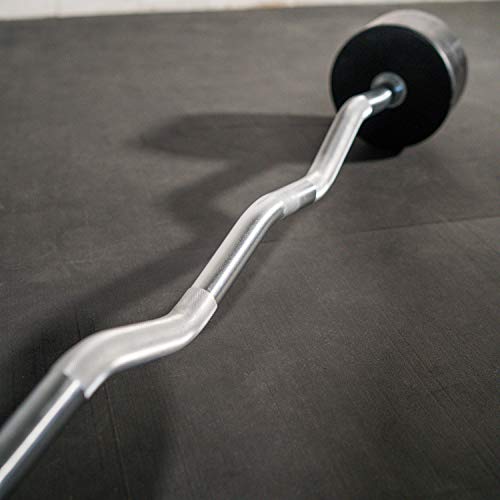 Titan Fitness EZ Curl Rubber Fixed Barbell 40 lb.