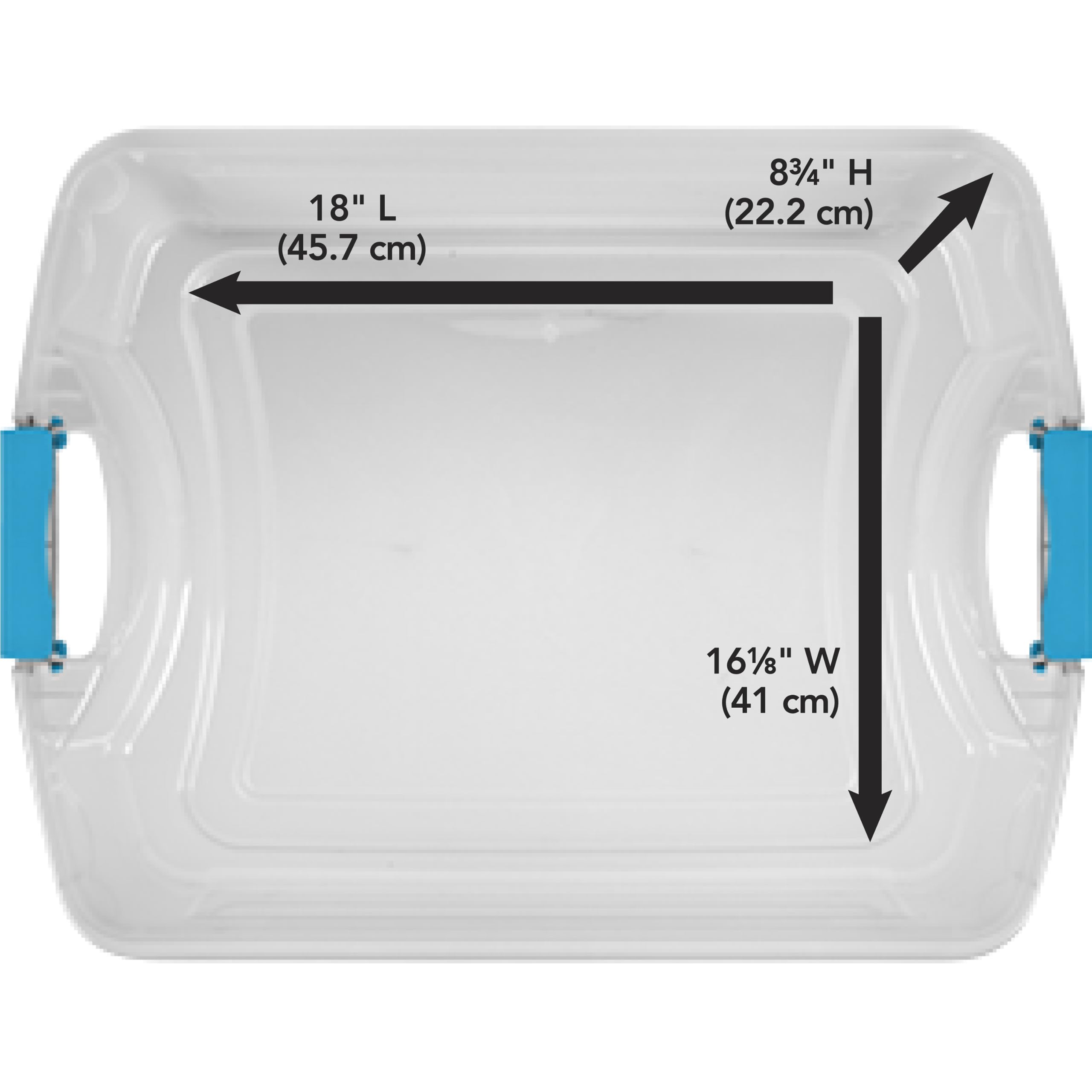 Sterilite 12 Gal Latch and Carry, Stackable Storage Bin with Latching Lid, Plastic Tote Container to Organize Closets, Blue with Blue Lid, 6-Pack